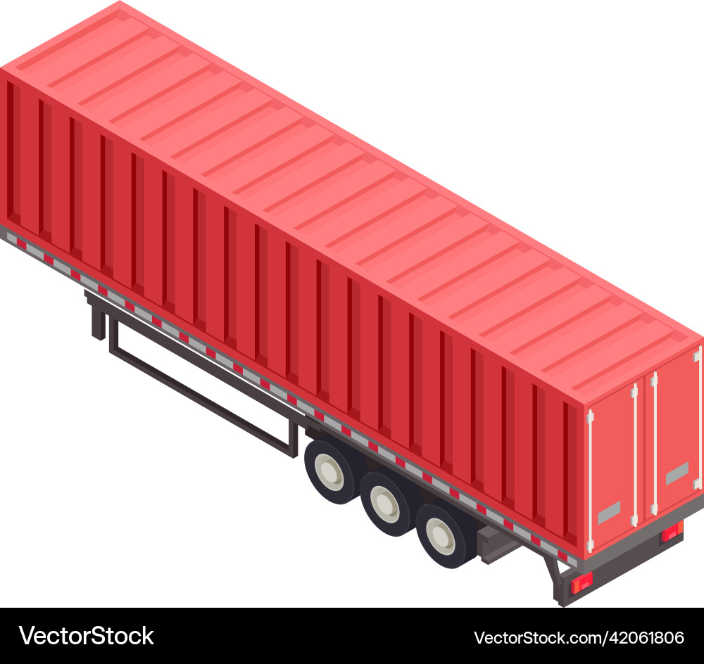 Isometric cargo trailer Royalty Free Vector Image