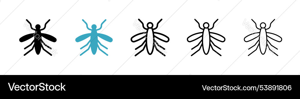 Mosquito icon set Royalty Free Vector Image - VectorStock