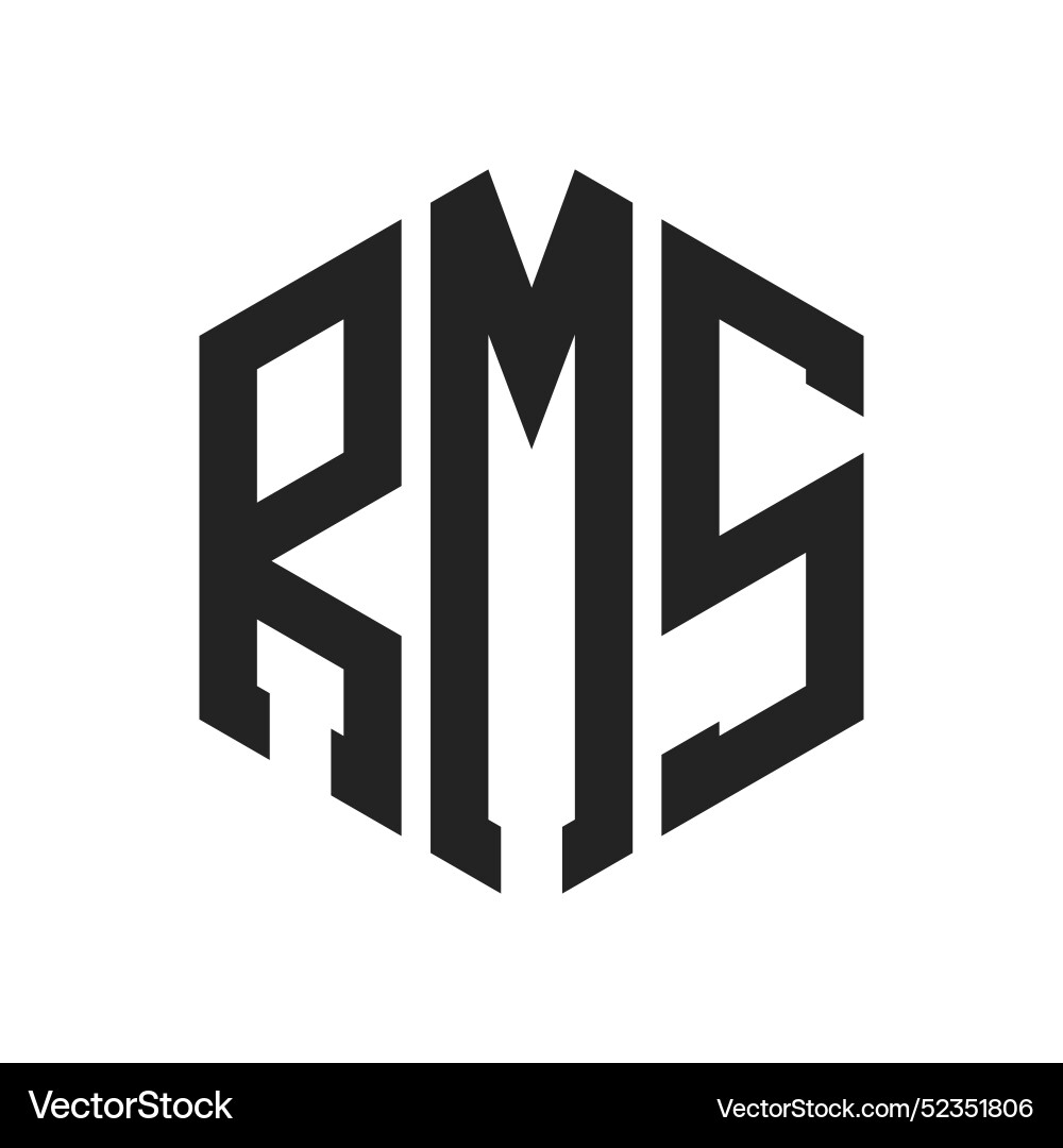Rms logo design initial letter monogram Royalty Free Vector