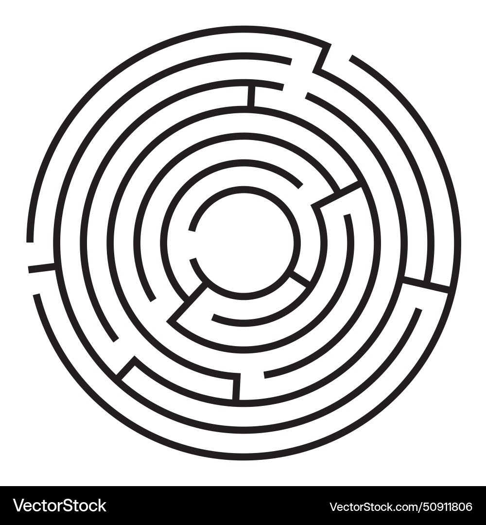 Round maze labyrinth Royalty Free Vector Image