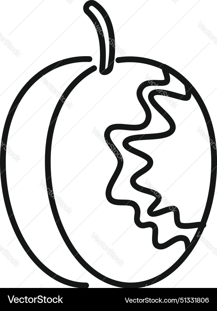 Simple peach line art icon Royalty Free Vector Image