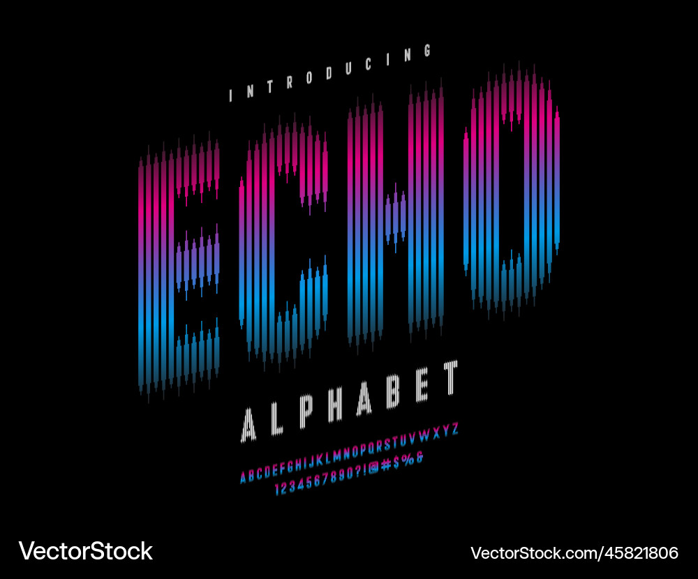 Sound Wave Font Lizenzfreies Vektorbild - VectorStock