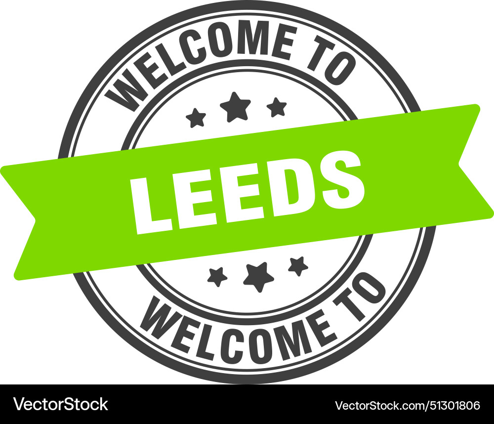 Welcome to leeds stamp round sign Royalty Free Vector Image