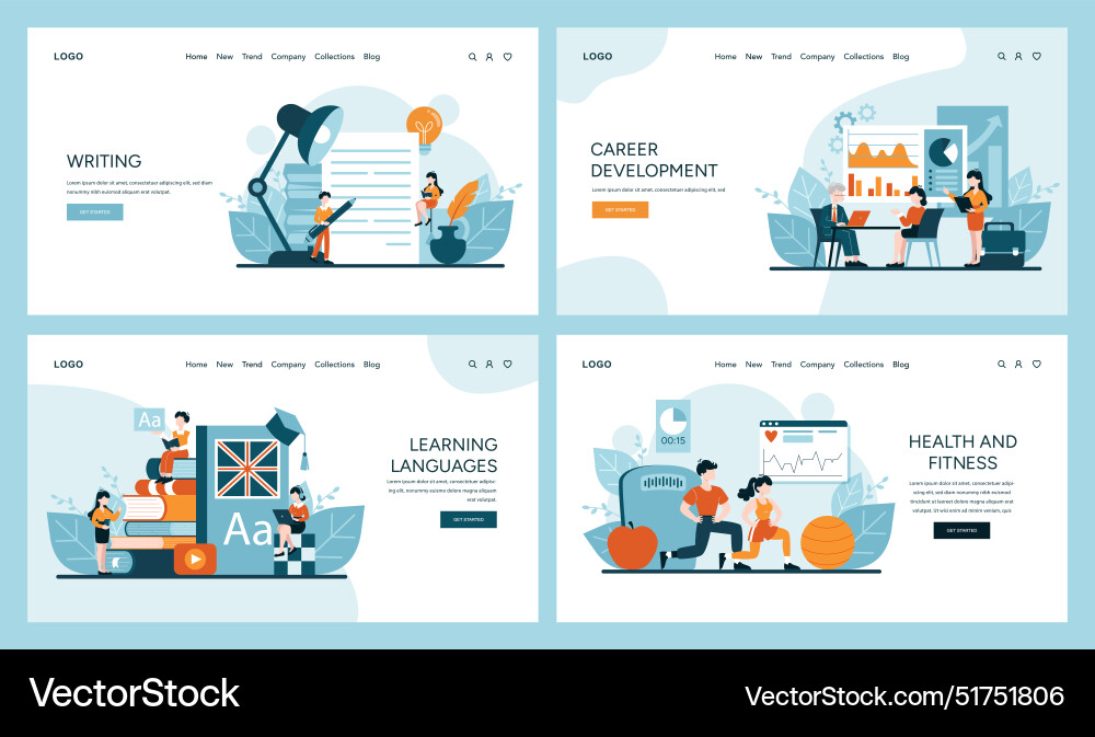 Wellness and communication set Royalty Free Vector Image