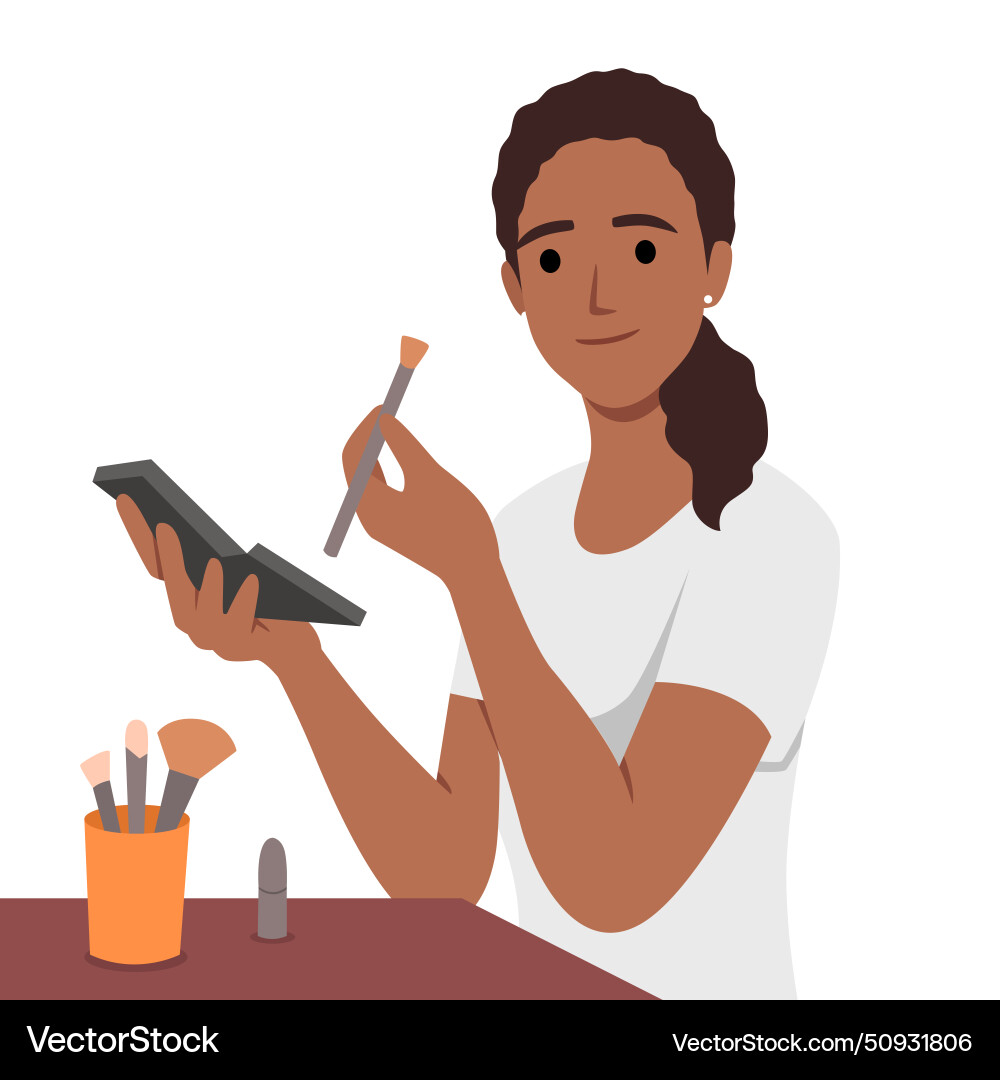 Young smiling woman cartoon character using Vector Image