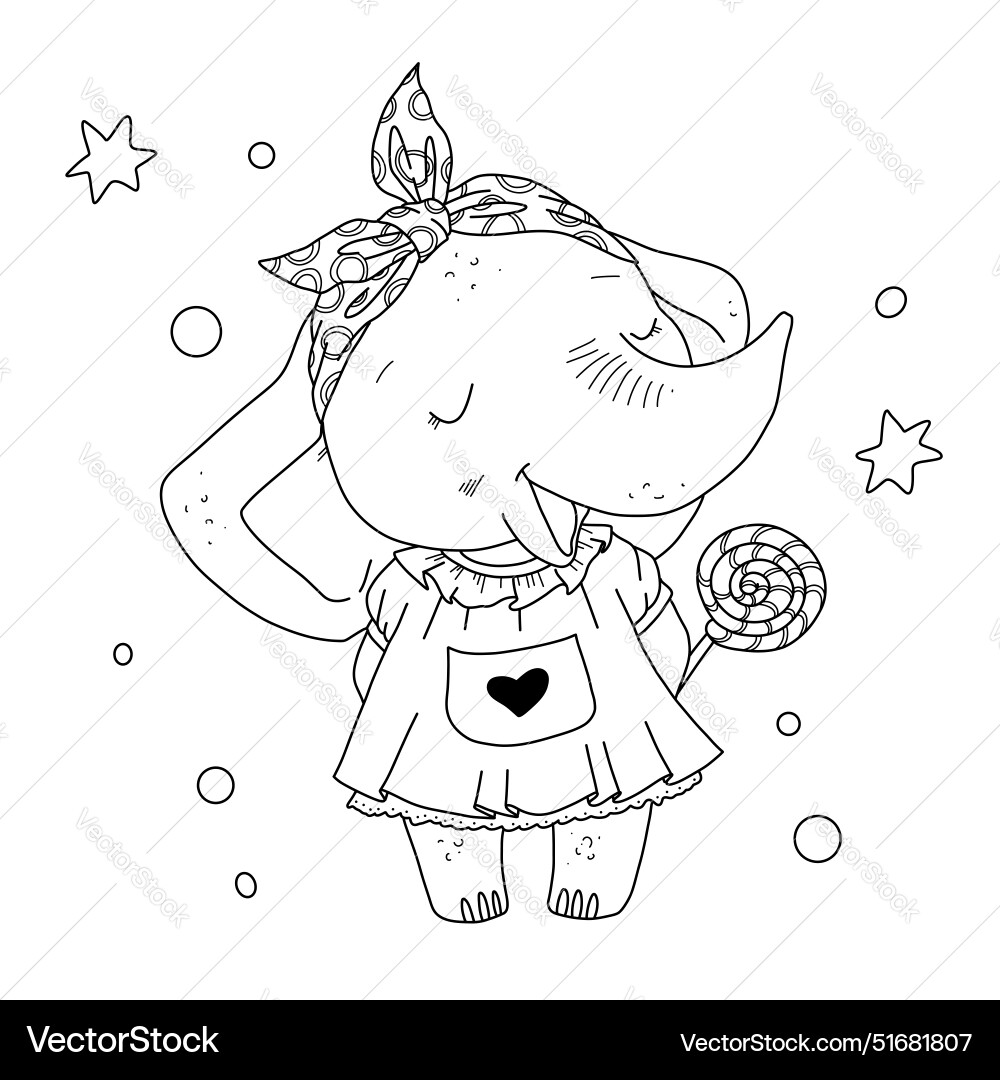 A cute elephant girl Royalty Free Vector Image