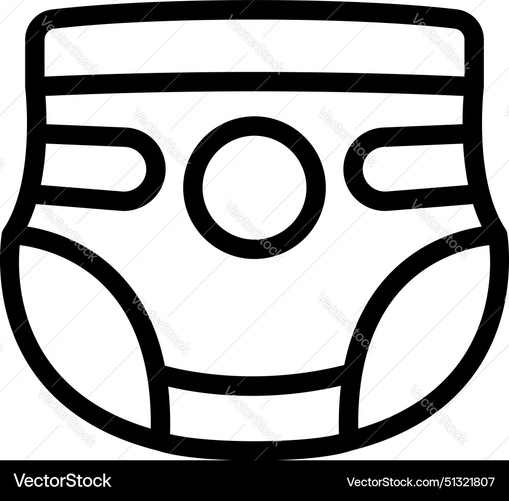 Black and white diaper icon Royalty Free Vector Image