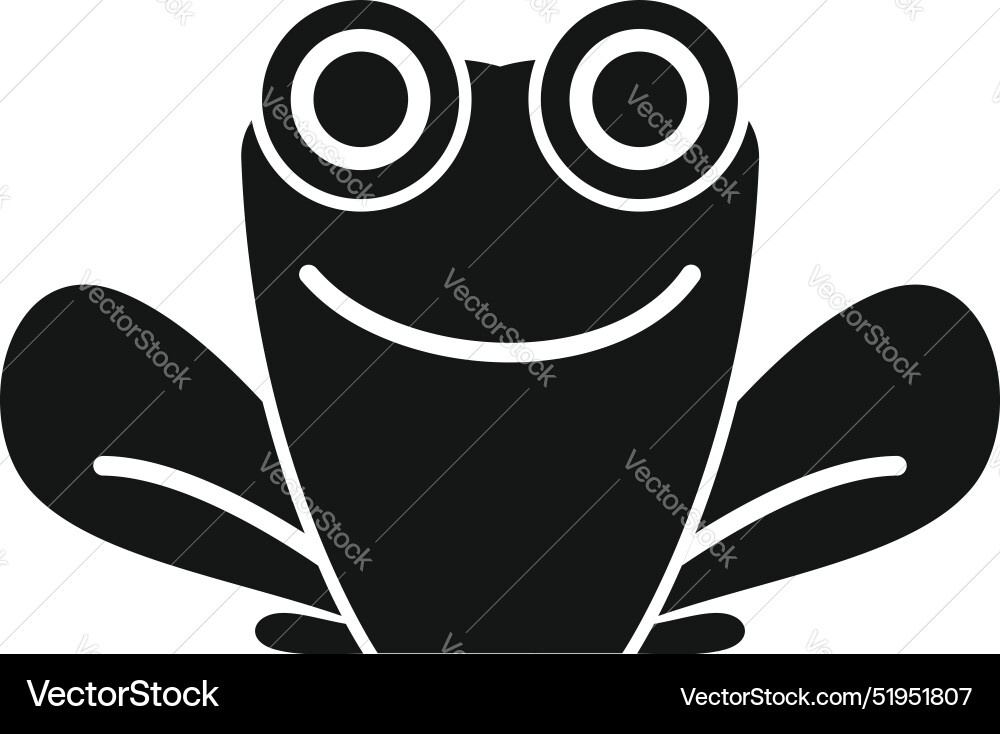 Black frog smiling showing its big eyes Royalty Free Vector