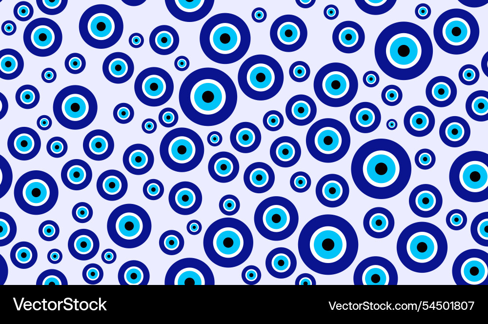 Blue eyes amulet seamless pattern repeating Vector Image