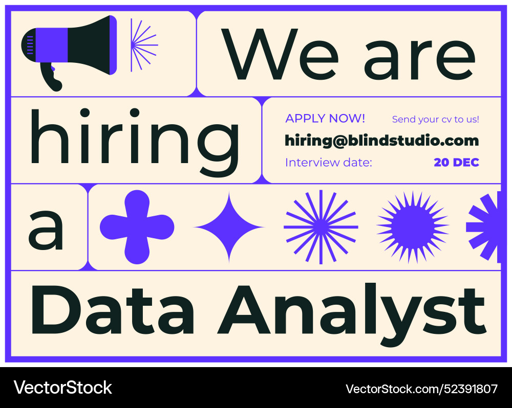 Flat design hiring poster template Royalty Free Vector Image