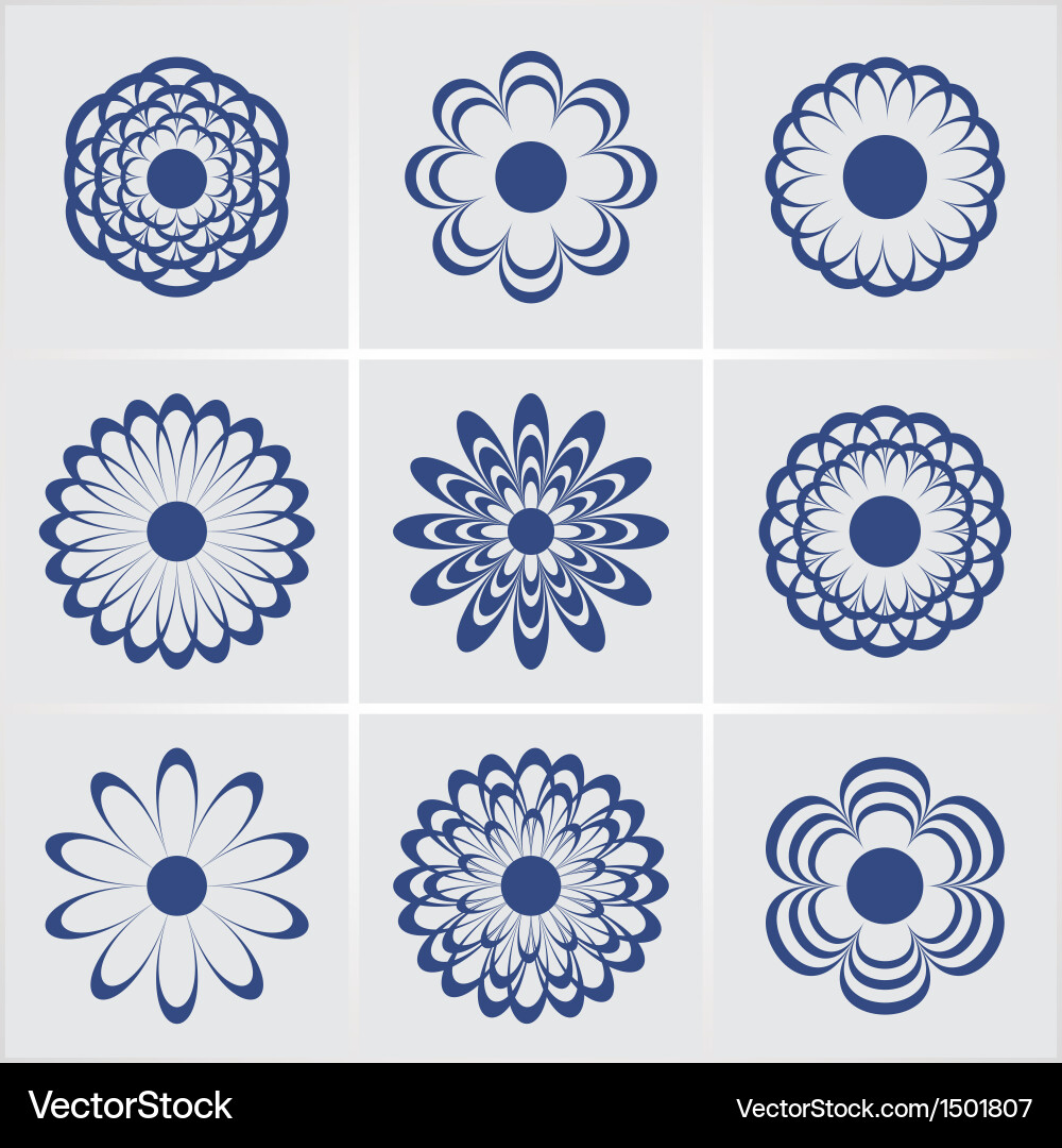 Flowers set eps8 Royalty Free Vector Image - VectorStock