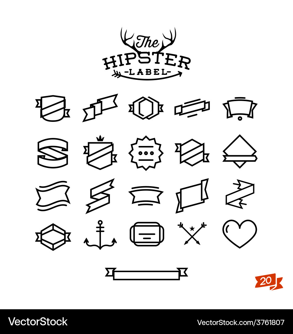 Hipster label stuff part one Royalty Free Vector Image