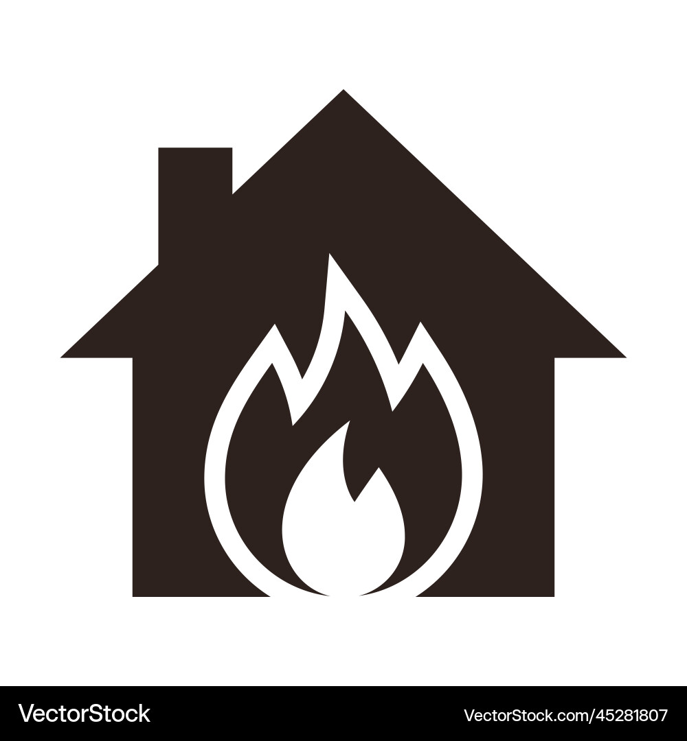House on fire preventing alarm icon Royalty Free Vector