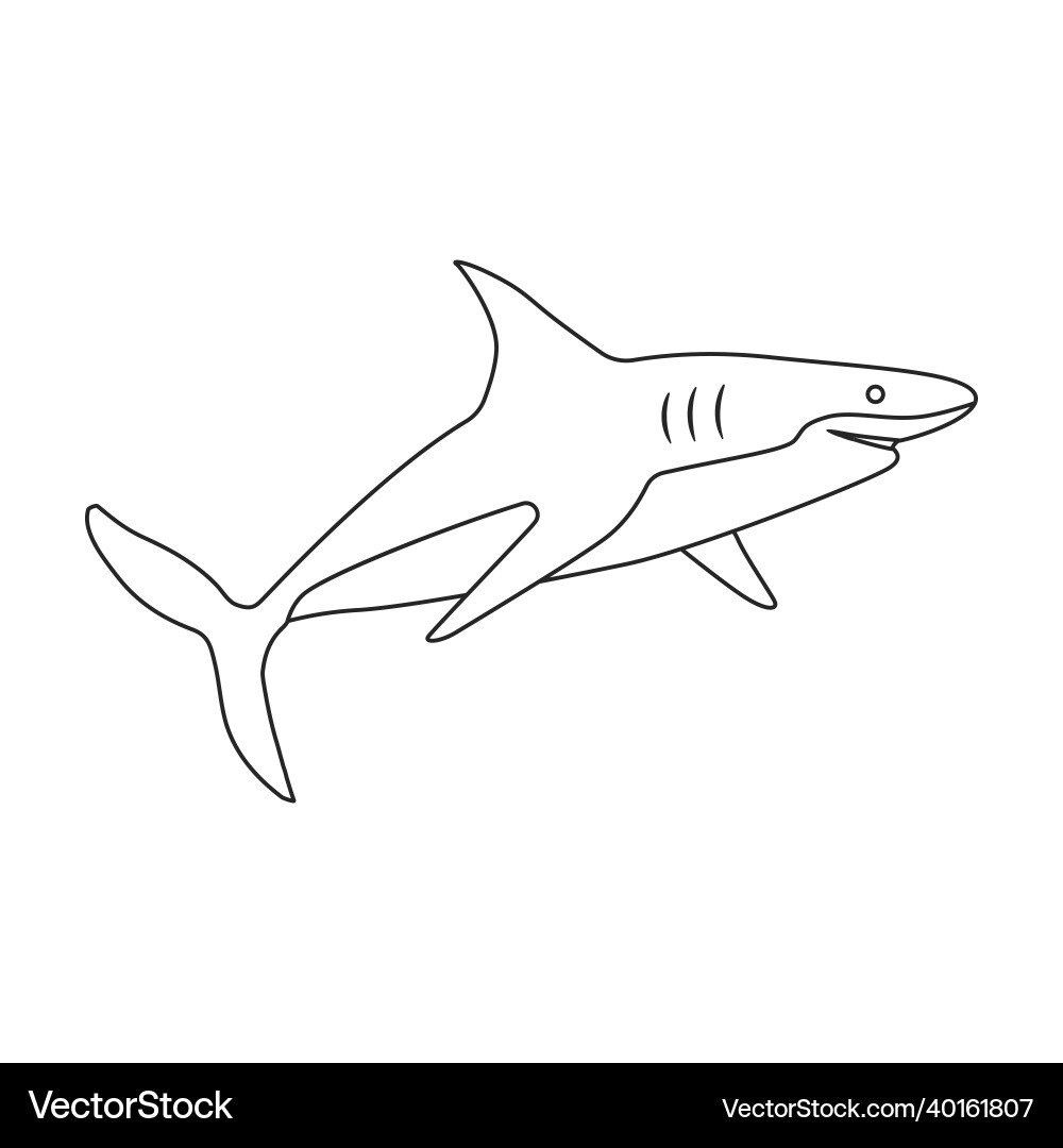 Shark outline iconoutline Royalty Free Vector Image