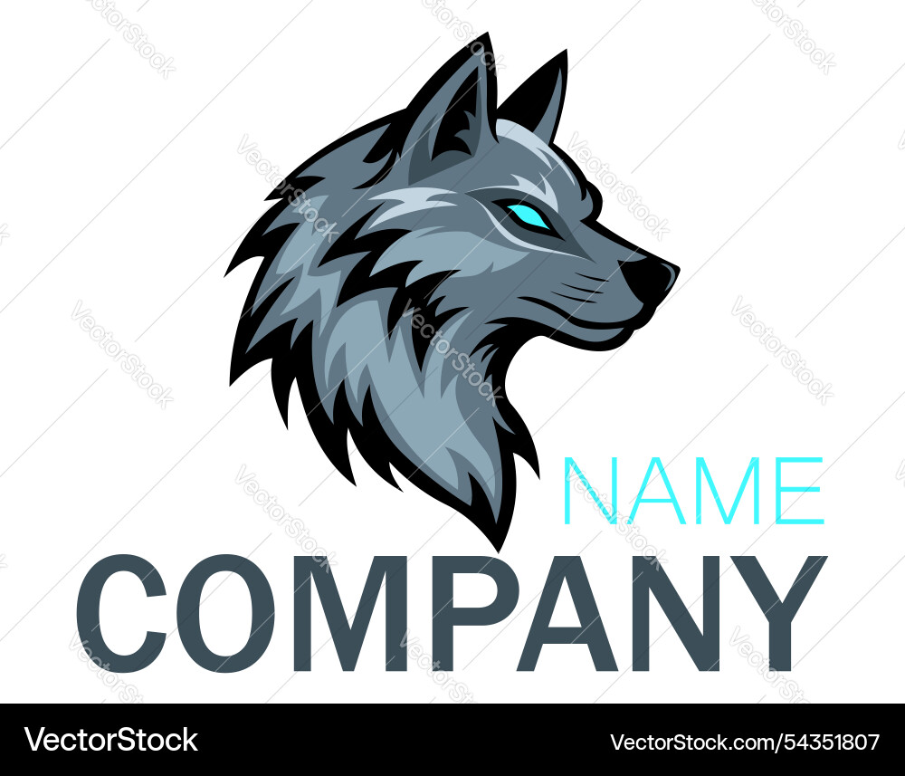 Wolf logo creative and original for your business Vector Image
