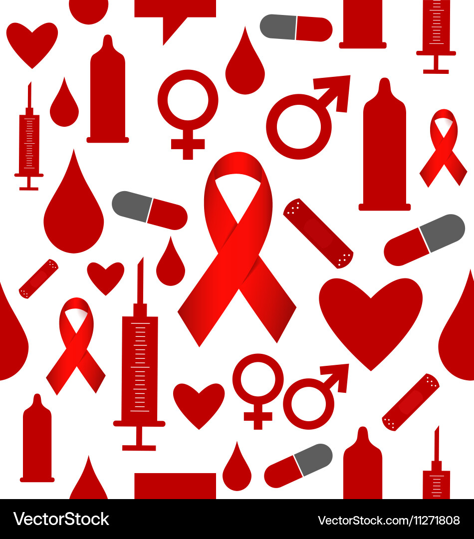 Aids awareness red ribbon world day 1st Royalty Free Vector