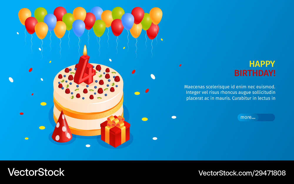 Birthday cake poster Royalty Free Vector Image