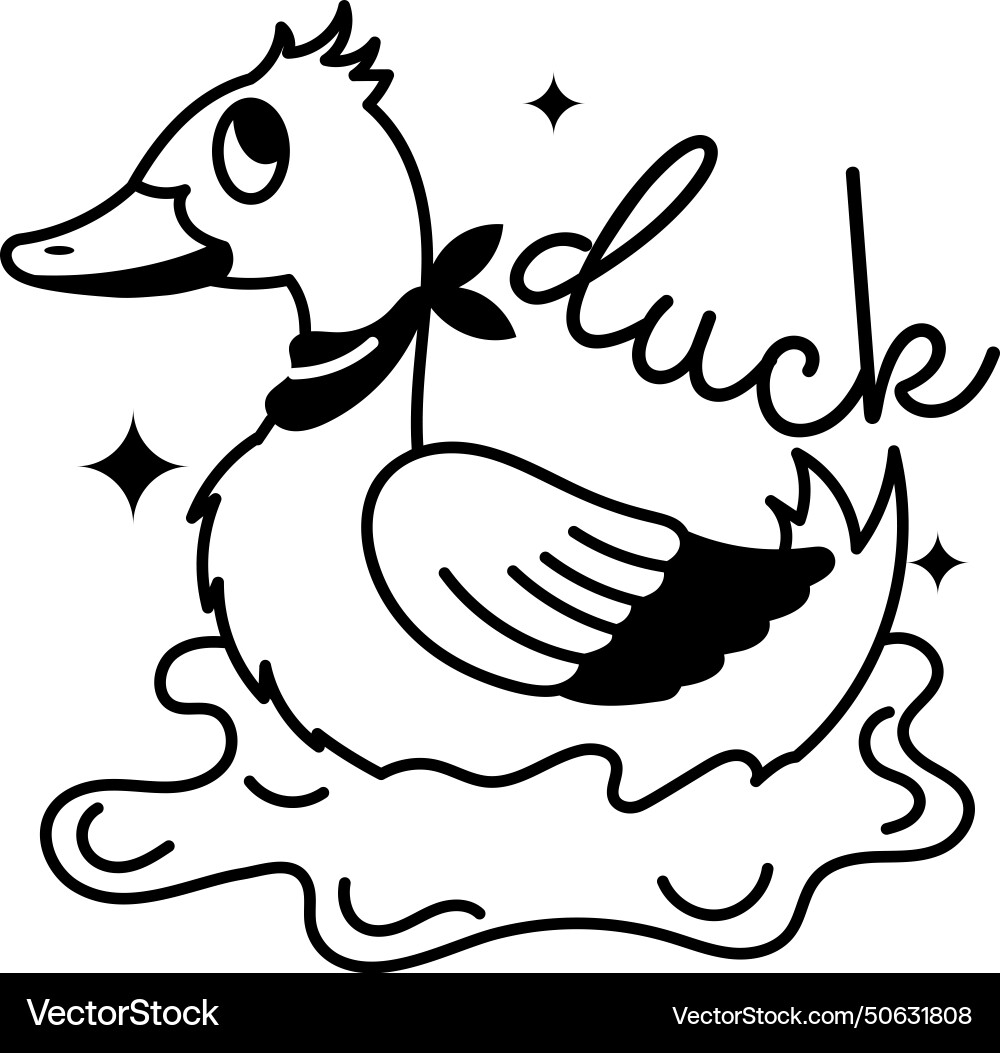 Cute duck Royalty Free Vector Image - VectorStock
