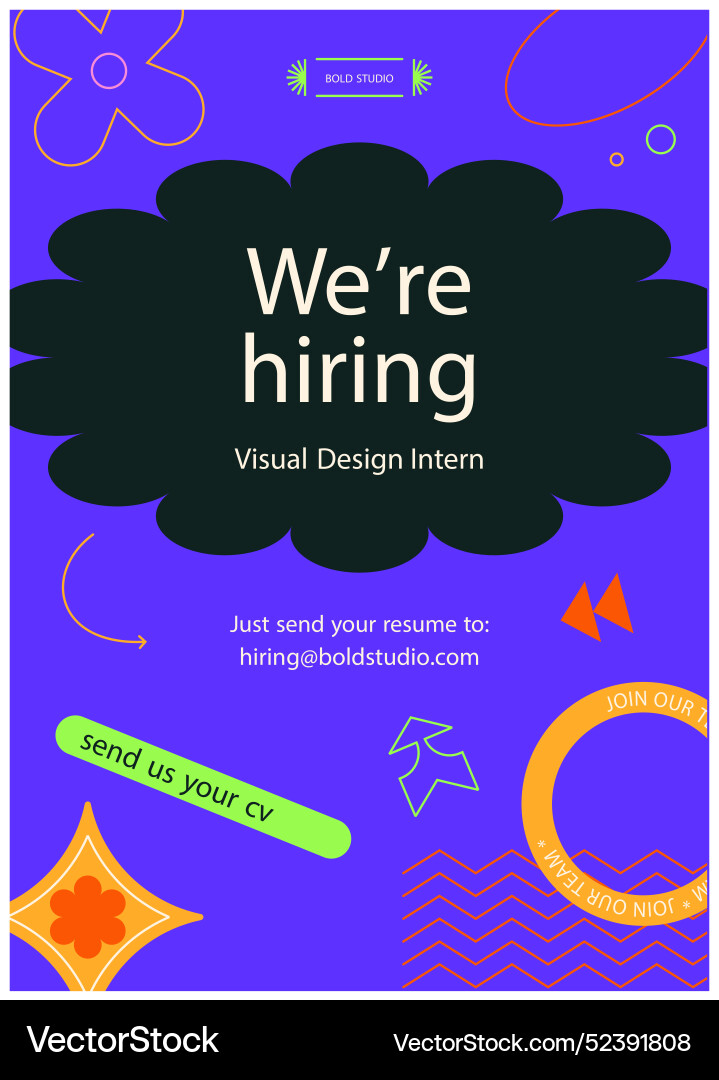 Flat design hiring poster template Royalty Free Vector Image
