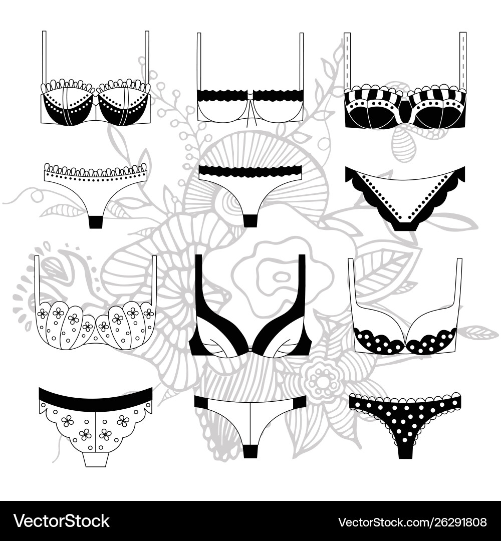 Hand Drawn Lingerie Royalty Free Vector Image Vectorstock