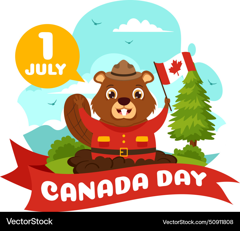 Happy canada day celebration in 1st july Vector Image