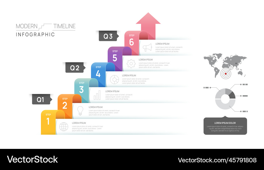 Infographic timeline diagram template Royalty Free Vector
