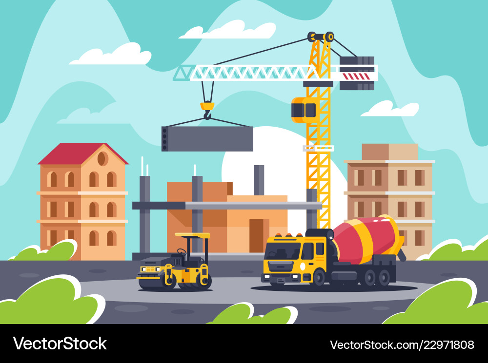 Large Scale Construction Project Royalty Free Vector Image