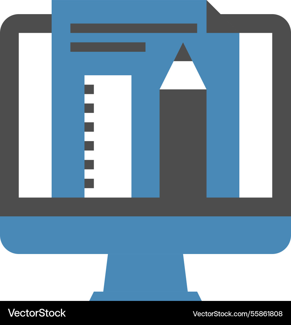 Online education flat web icon concept Royalty Free Vector