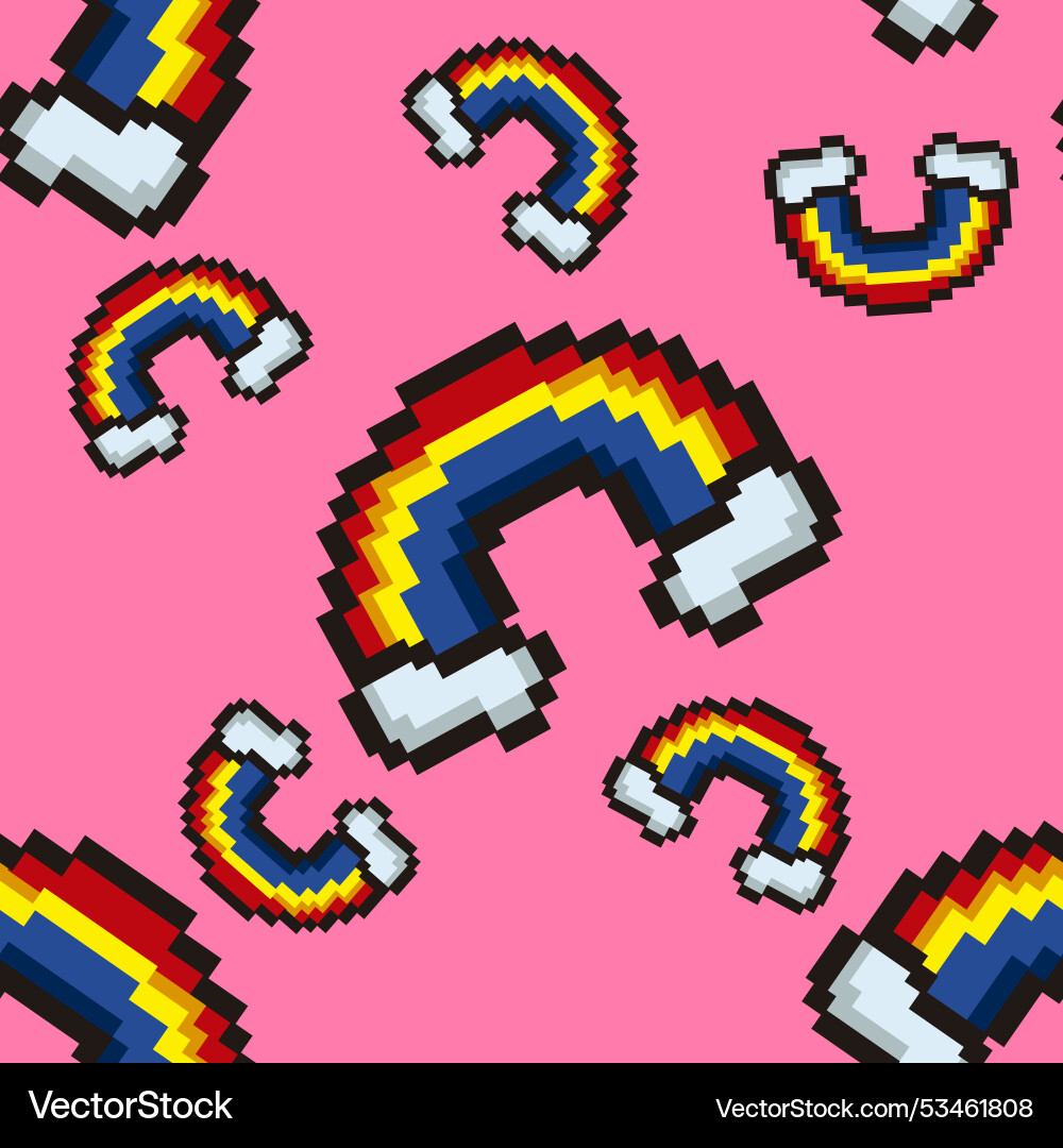 Seamless pattern pixelated rainbow Royalty Free Vector Image