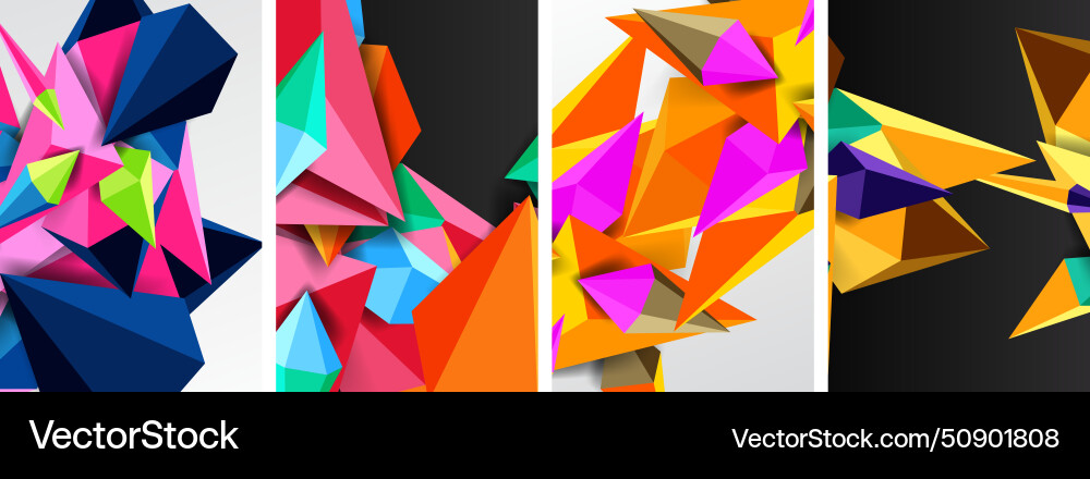 Triangle abstract concepts poster set Royalty Free Vector