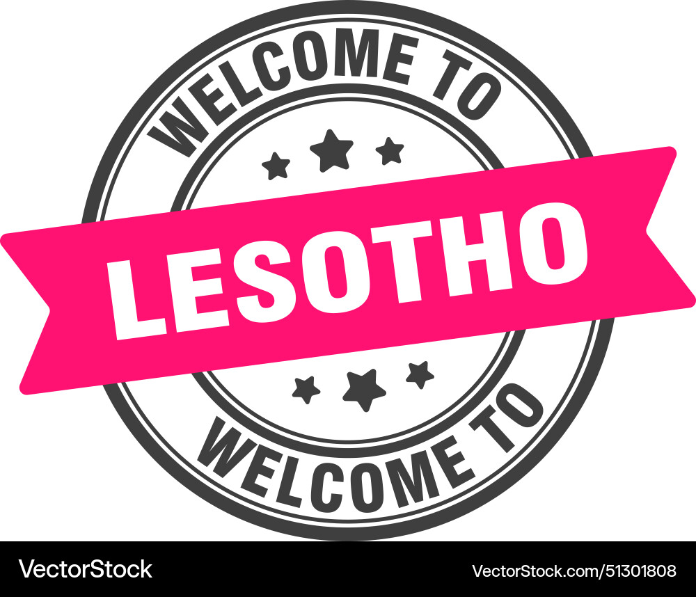 Welcome to lesotho stamp lesotho round sign Vector Image