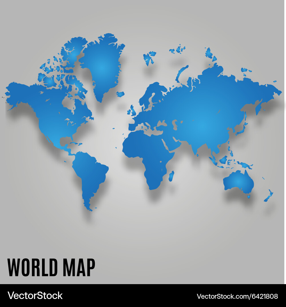 World Map Shadow Royalty Free Vector Image - VectorStock