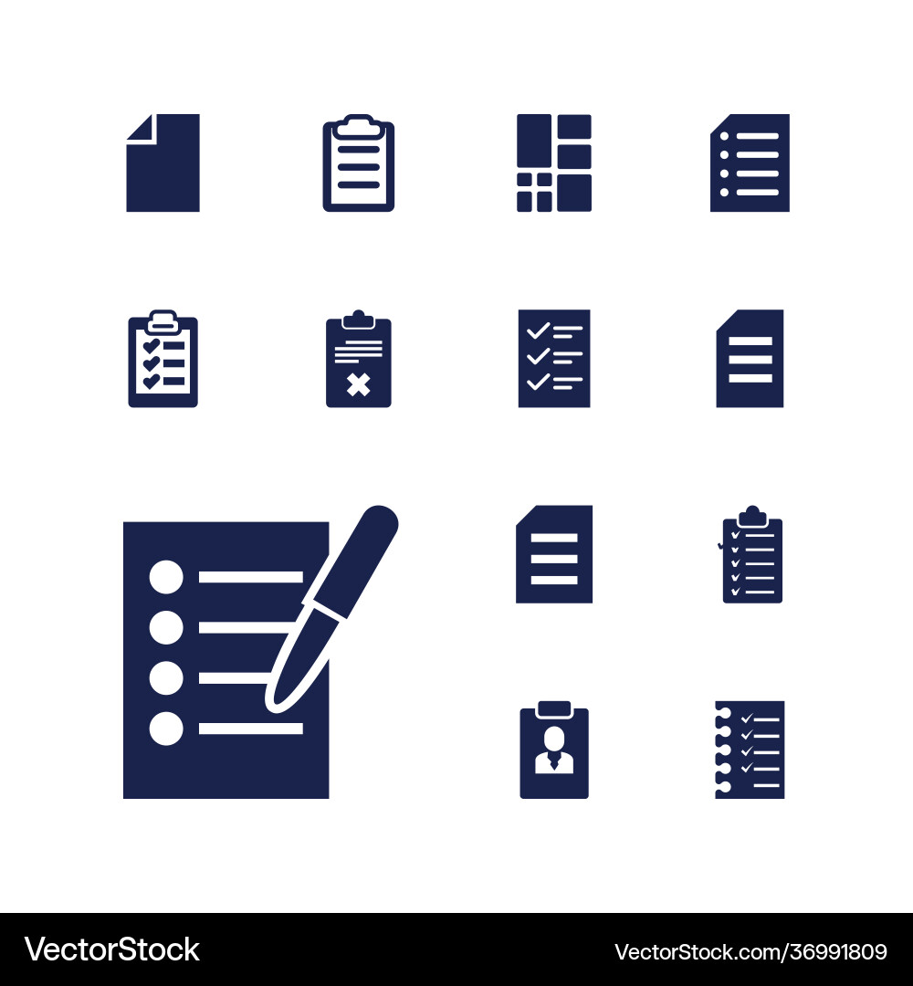 13 list icons Royalty Free Vector Image - VectorStock
