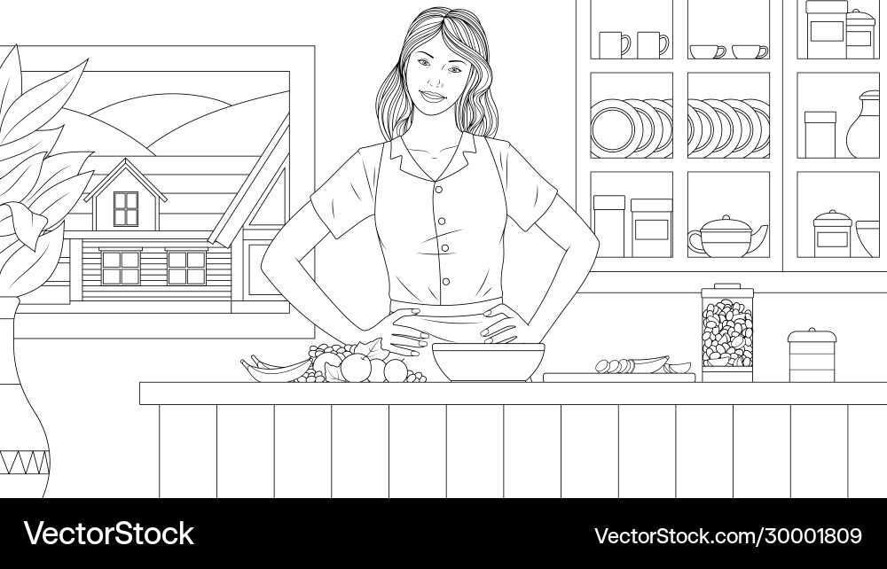 A beautiful girl preparing Royalty Free Vector Image