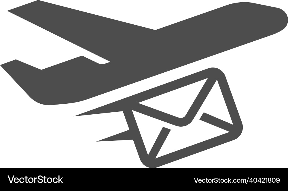 Air mail delivery monochrome simple icon Vector Image