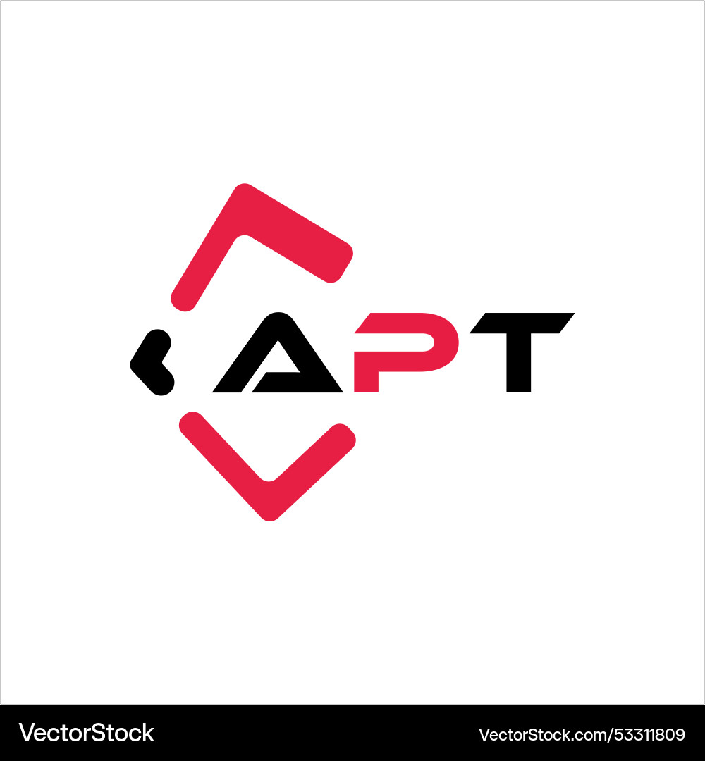 Apt creative minimalist letter logo unique Vector Image
