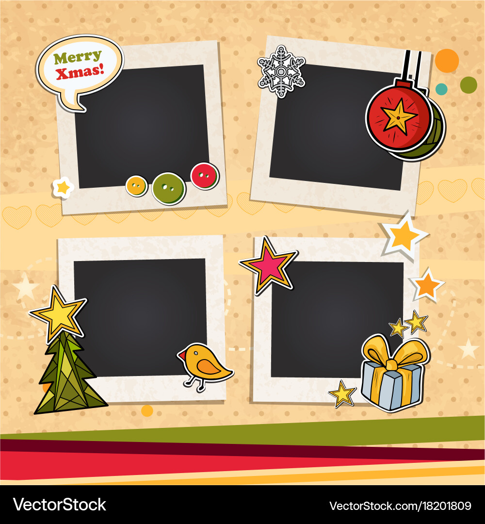 Christmas template frame Royalty Free Vector Image