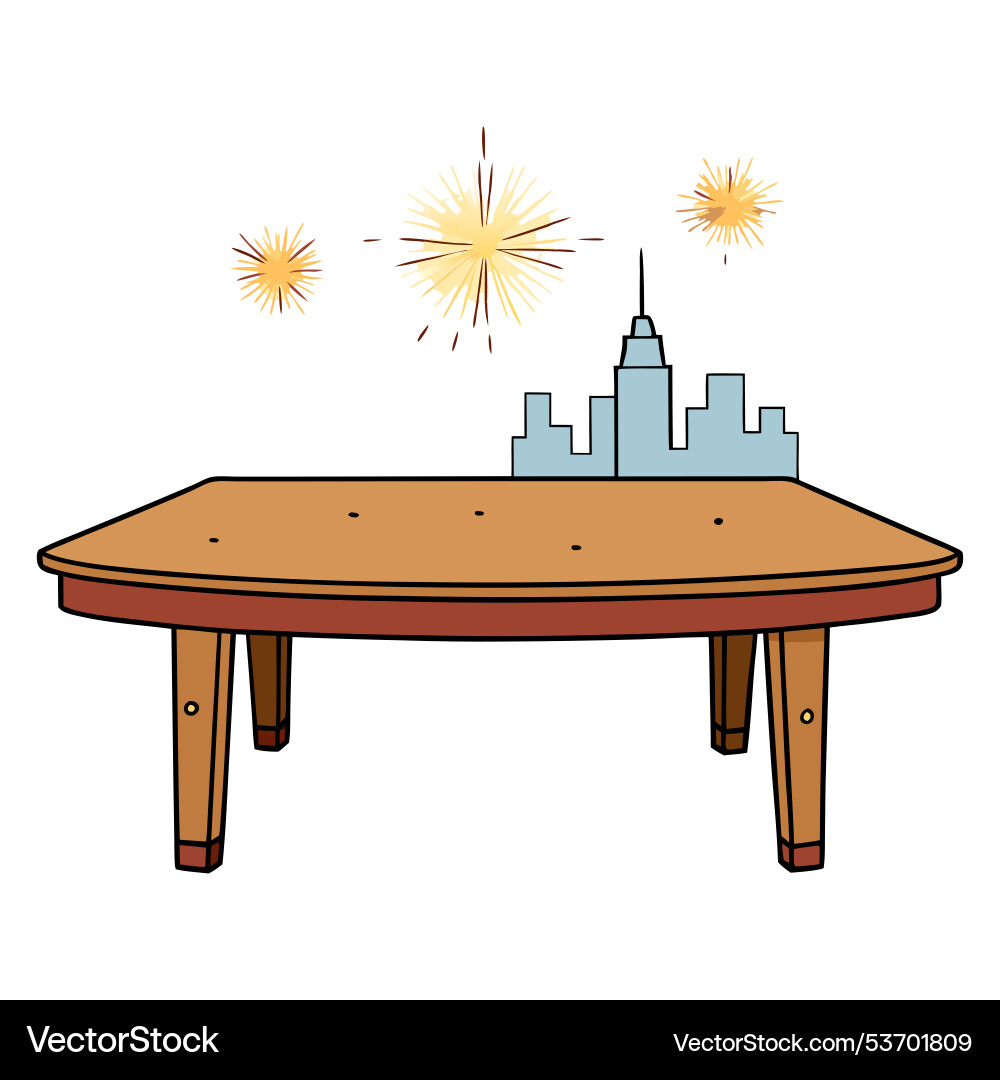 Empty wooden table with blurred background Vector Image