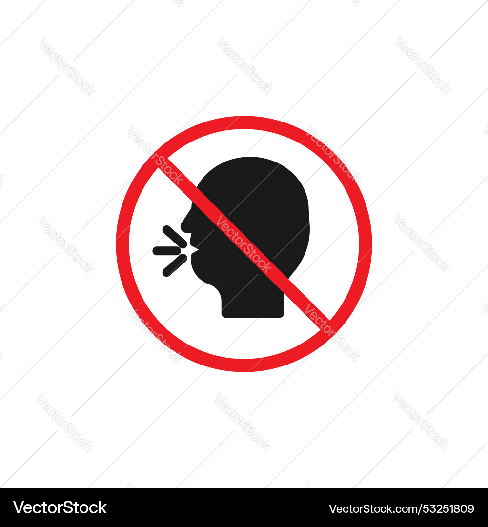 No talking sign icon set silence and quiet symbol Vector Image