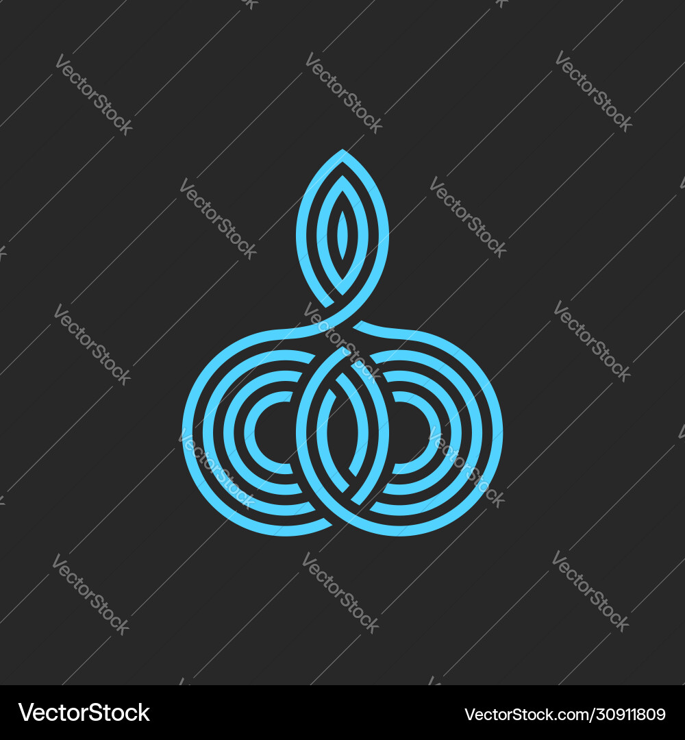 Squid logo or octopus monogram overlapping Vector Image
