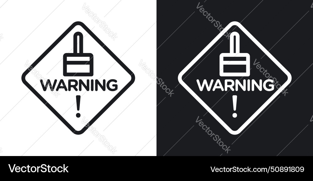 Wet paint sign icon set caution for freshly Vector Image