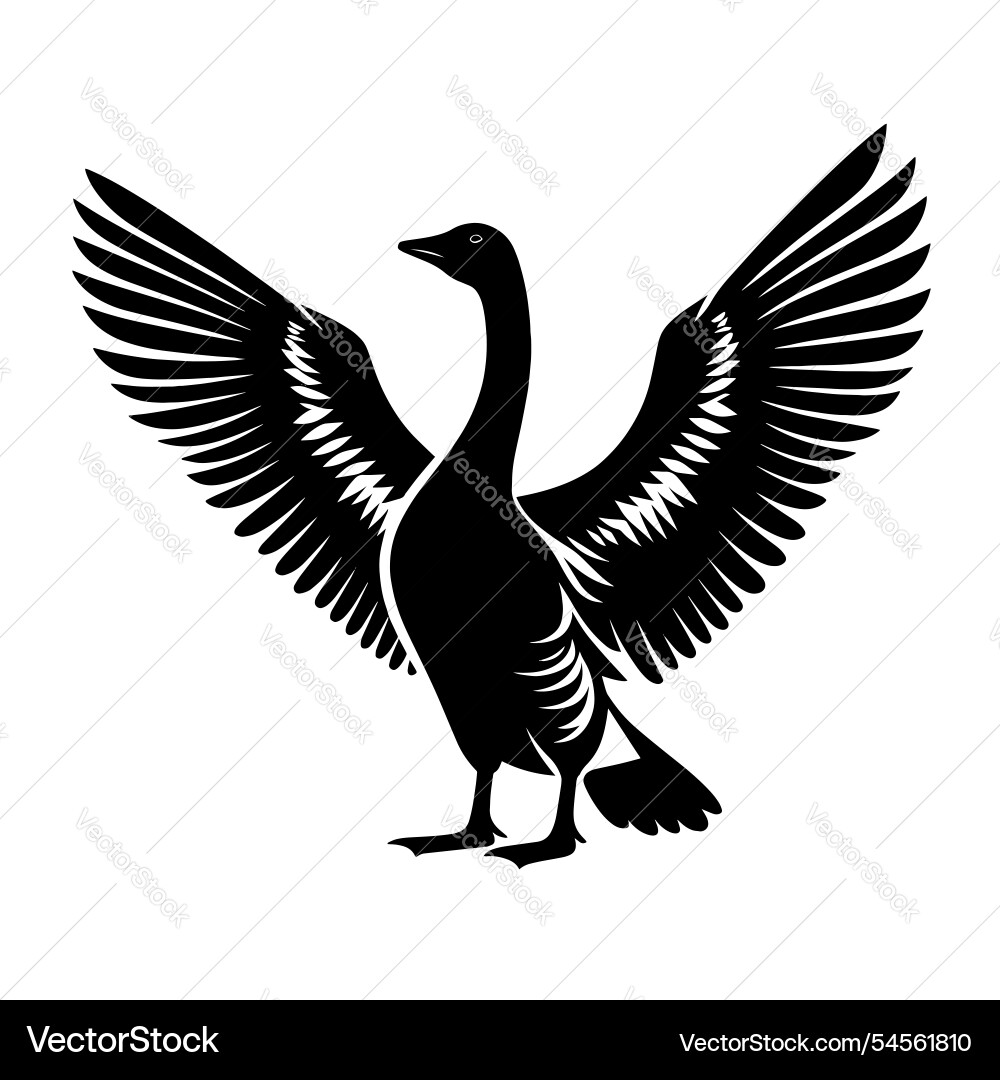 Black Goose in Flight Royalty Free Vector Image