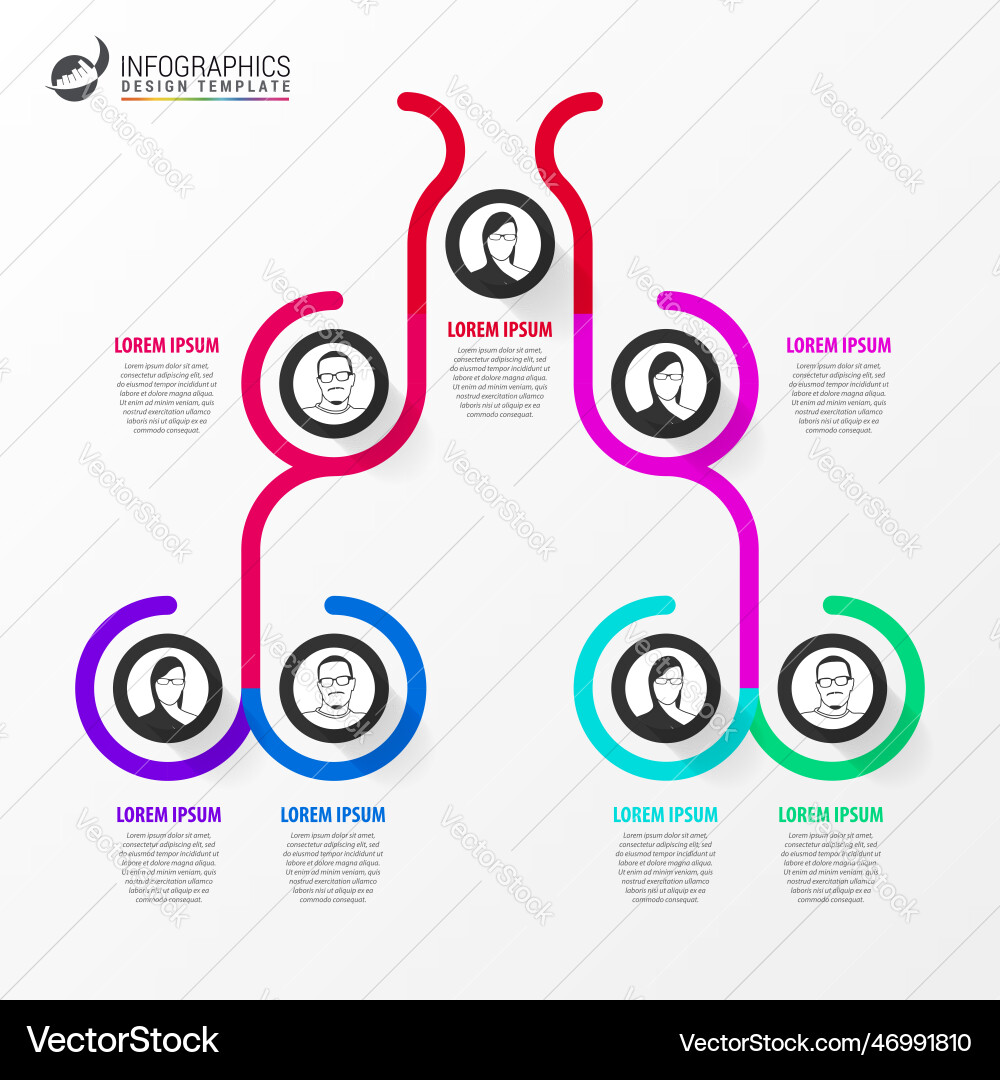 Creative organization chart infographic design Vector Image