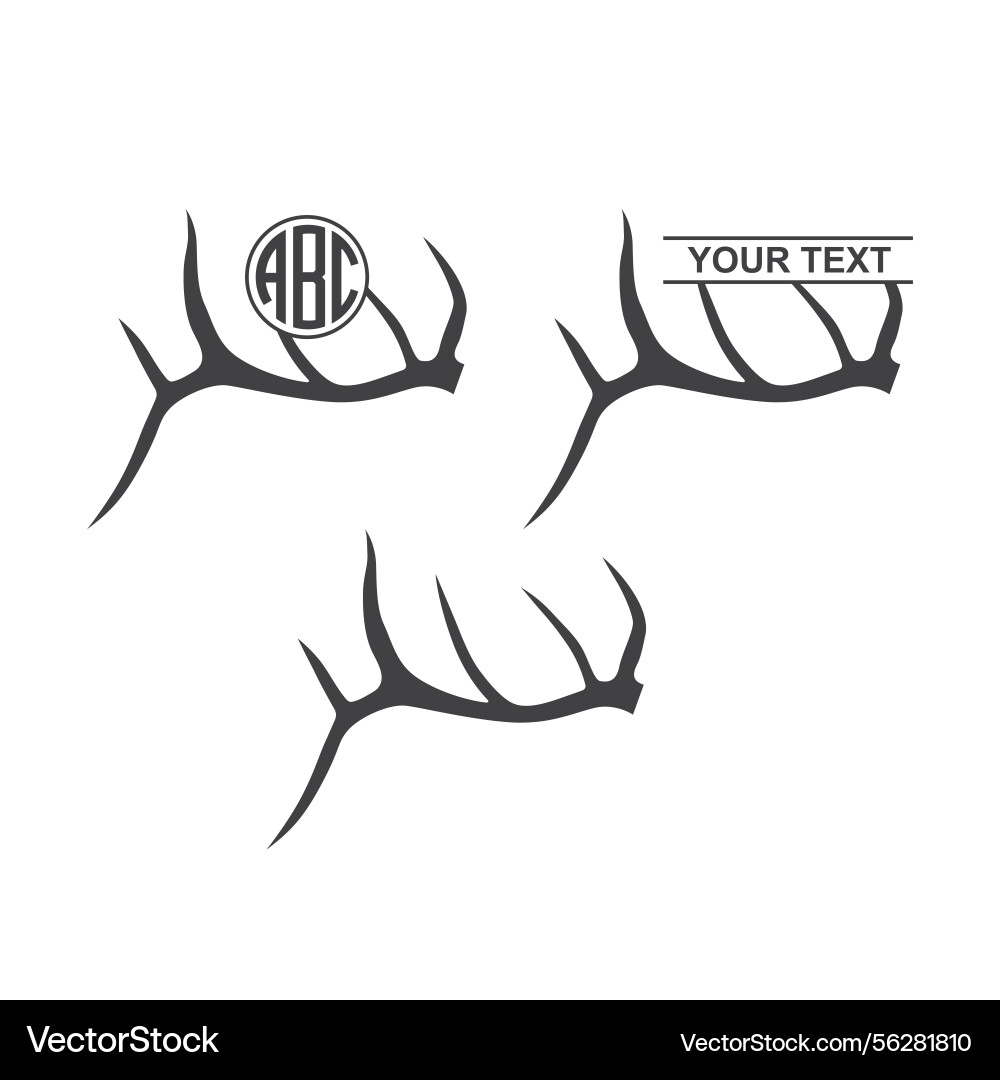 Deer antler monogram svg antlers mo Royalty Free Vector