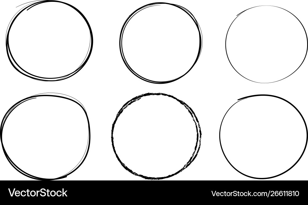 Hand Drawn Circle Shapes - Doodle Art Royalty Free Vector