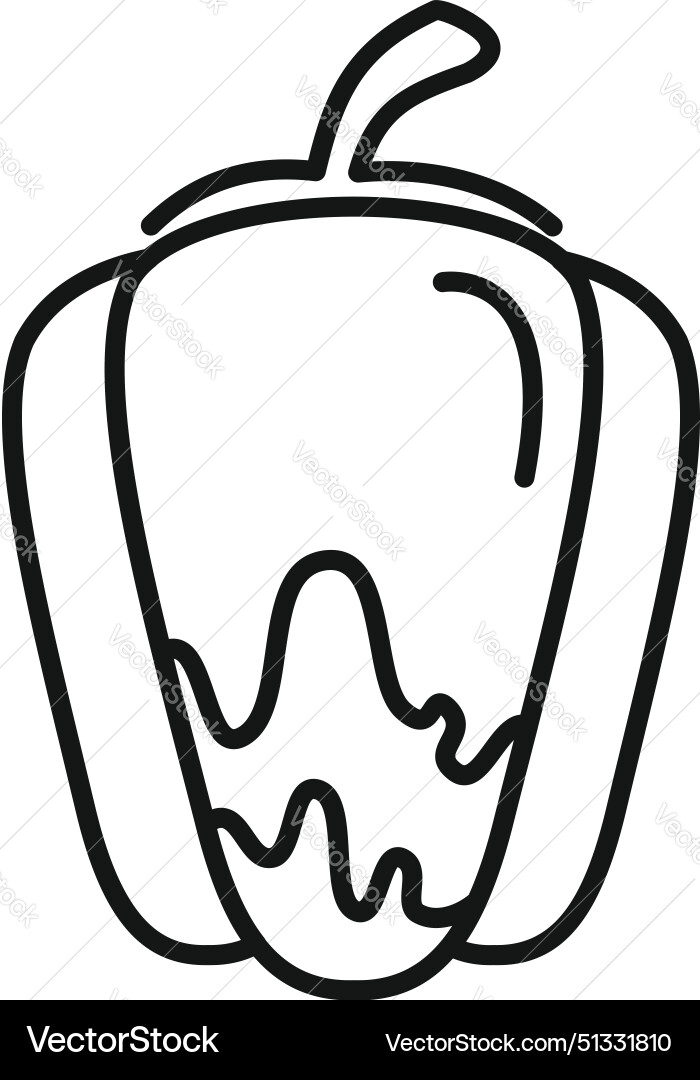 Line art of a bell pepper Royalty Free Vector Image