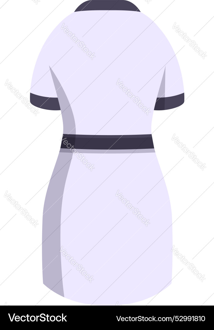 Nurse uniform dress back view Royalty Free Vector Image