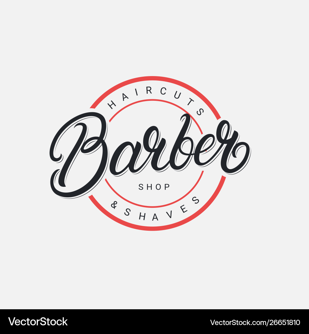 Retro Barber Shop Lettering Logo Royalty Free Vector Image