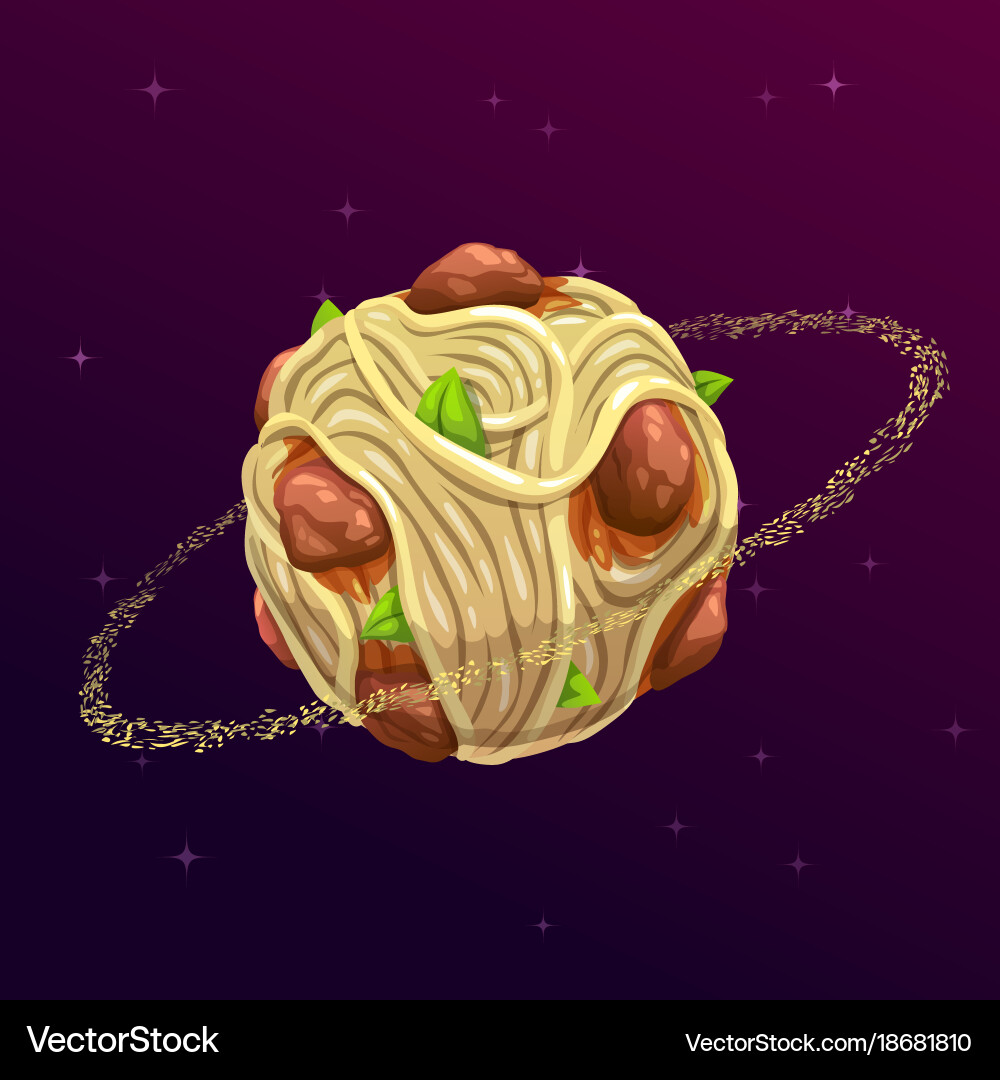 Spaghetti planet concept Royalty Free Vector Image