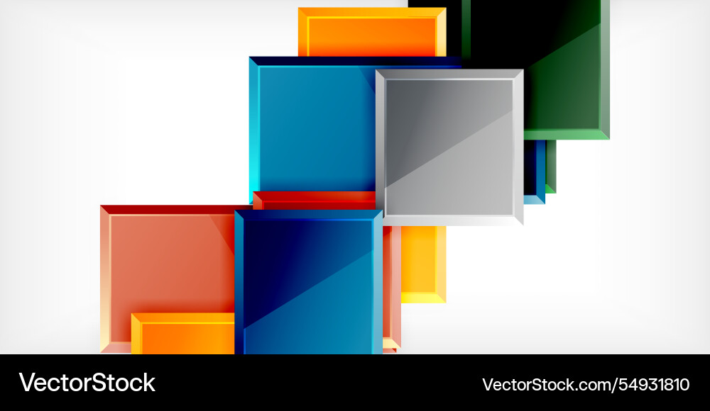 Square shape color abstract geometry Royalty Free Vector